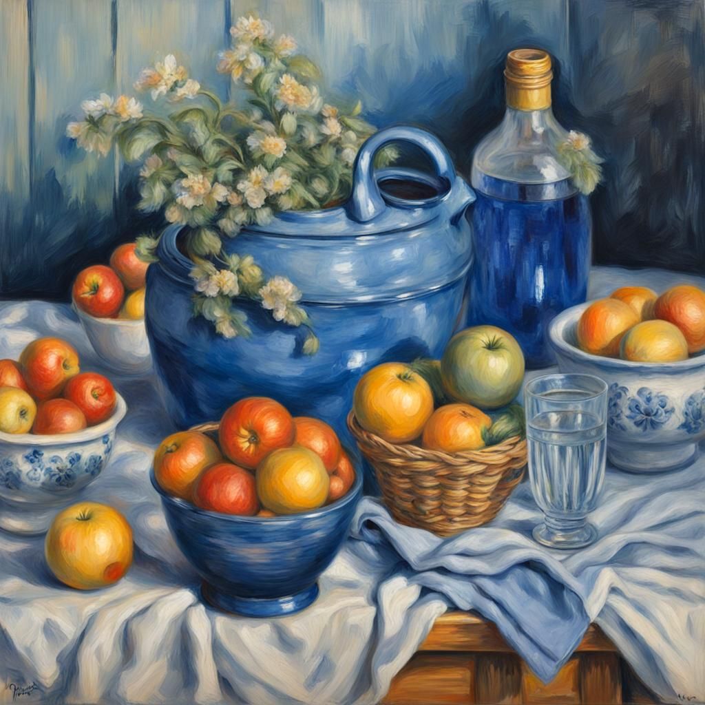 Blue Still Life - AI Generated Artwork - NightCafe Creator