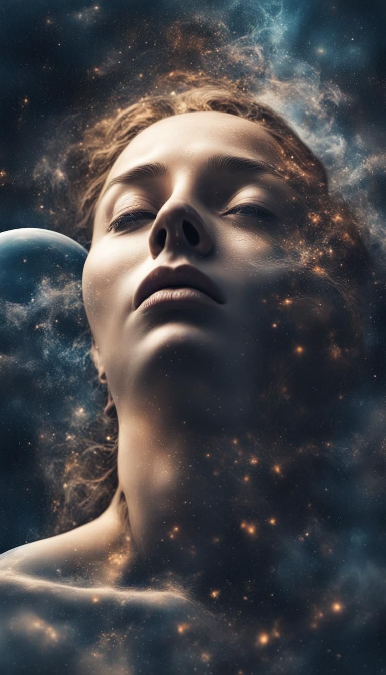 A double exposure of a astral.projection into the depths of space ...