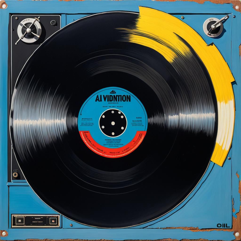 An image of a 1980s vinyl disc - AI Generated Artwork - NightCafe Creator