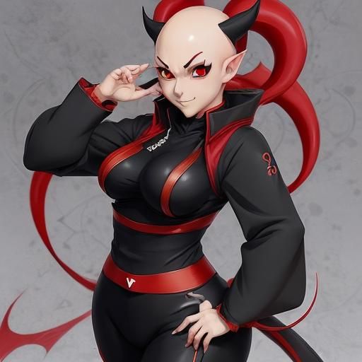 slightly demonic looking cutie - AI Generated Artwork - NightCafe Creator