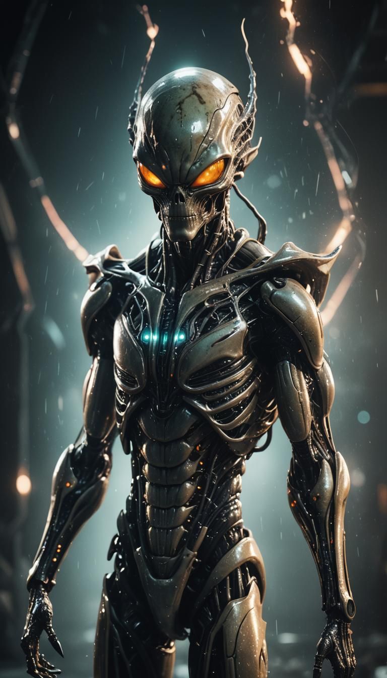 Alien with exoskeleton - AI Generated Artwork - NightCafe Creator