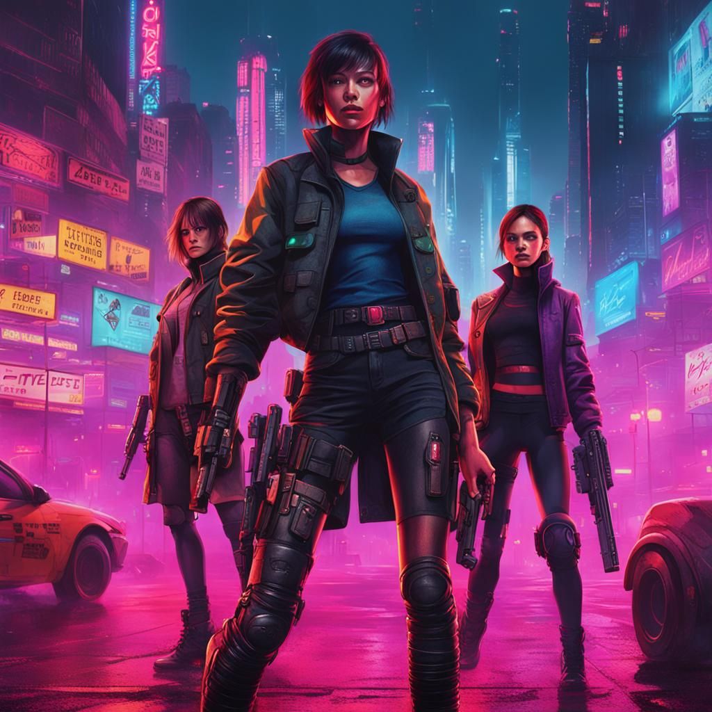 Cyberpunk ladies - AI Generated Artwork - NightCafe Creator