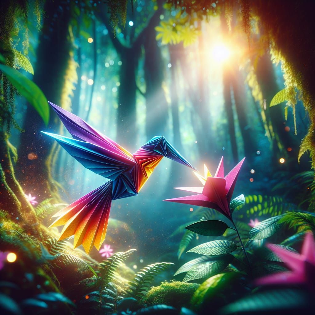 Origami Jungle Scene - AI Generated Artwork - NightCafe Creator