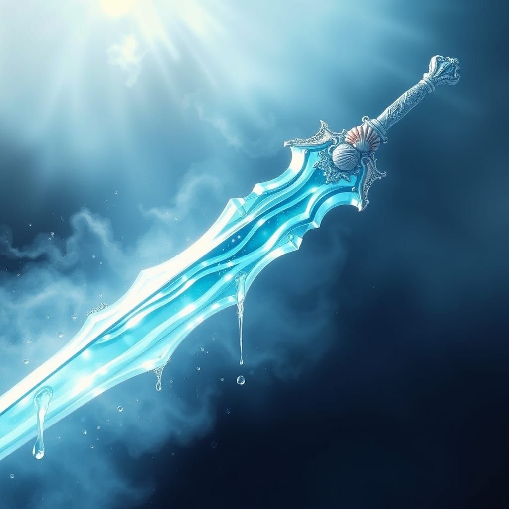 The sword of the seas - Ethereal Oceanic Sword in a Futurist...