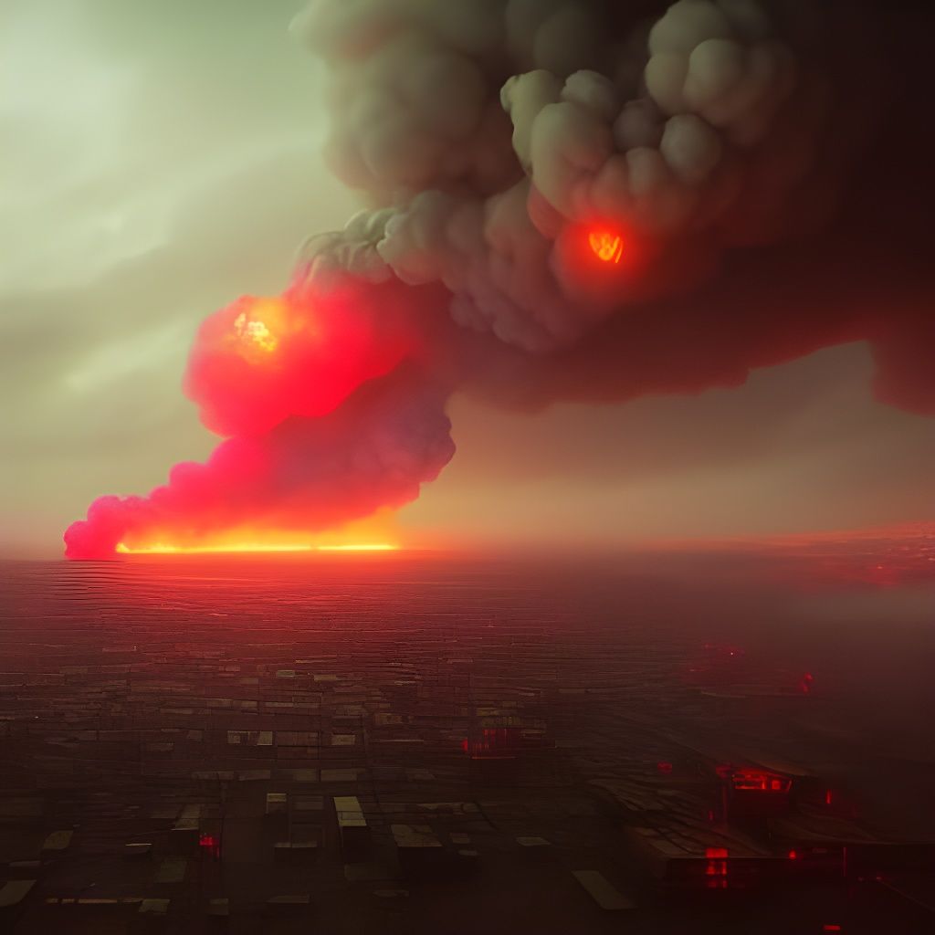 An explosion at a distance. - AI Generated Artwork - NightCafe Creator