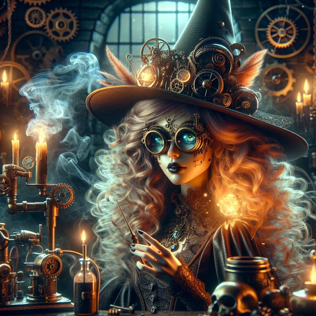 Steampunk Witch - AI Generated Artwork - NightCafe Creator