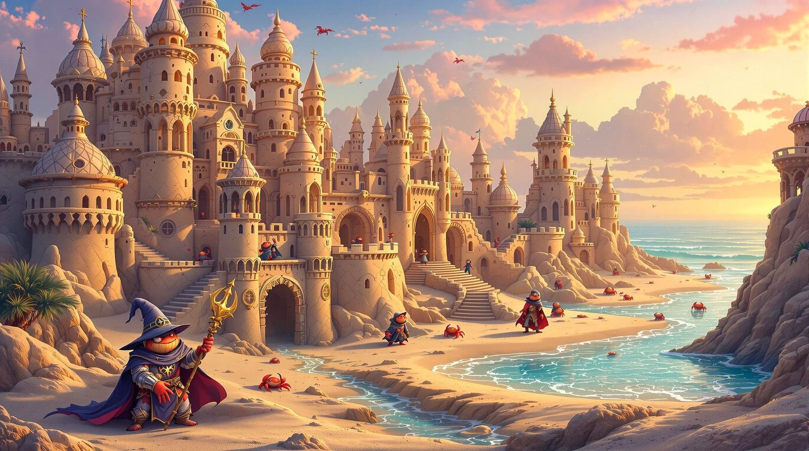 A City Built To Last - Surreal Fantasy Sand Castle Cityscape...
