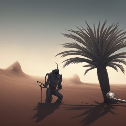 Middle of the desert, under the increasingly hot sun. A strange alien ...