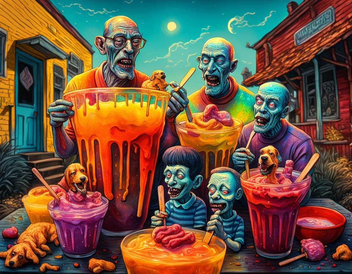 Zombie Puppy Popsicle Disaster - AI Generated Artwork - NightCafe Creator