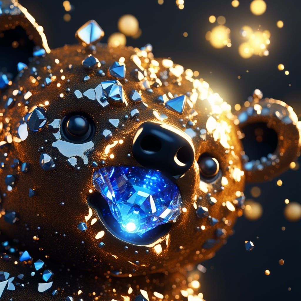 glitter flash 7.32 cts Sapphire sparkle pearl splash grizzly bear ...