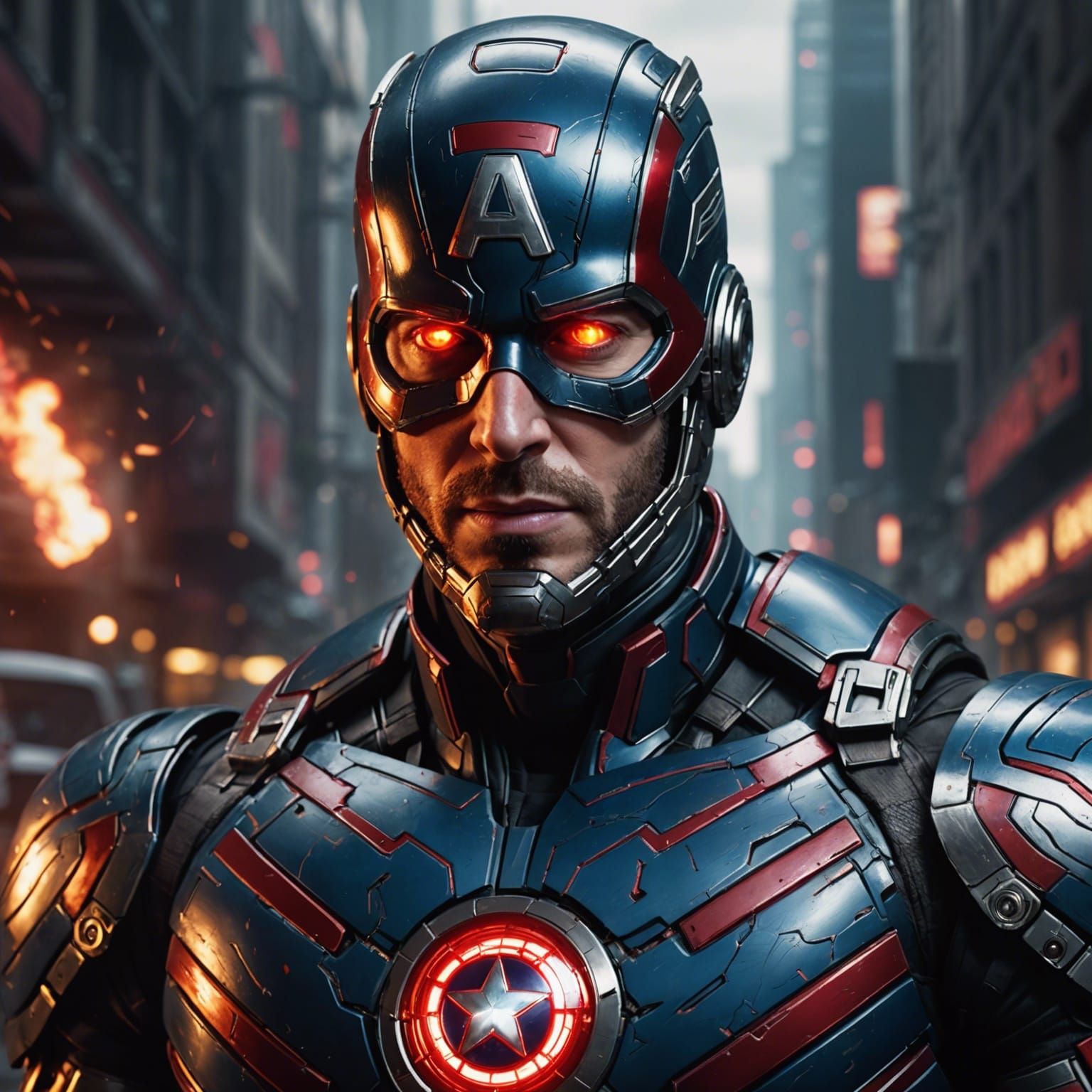 Ultron assimilated Captain America - AI Generated Artwork - NightCafe ...