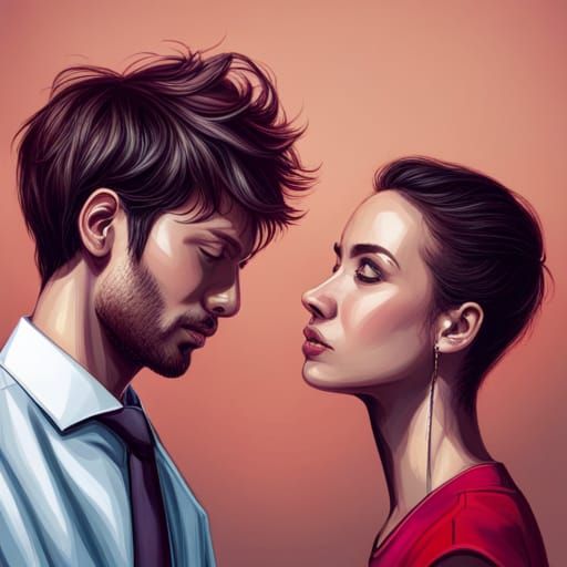 Computer and human in love. - AI Generated Artwork - NightCafe Creator