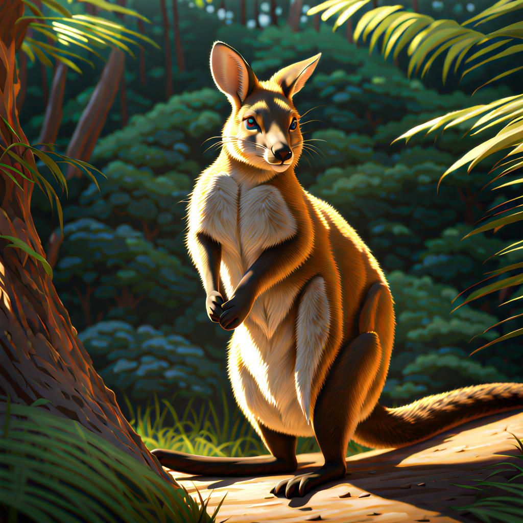 Wallaby, Anime - AI Generated Artwork - NightCafe Creator