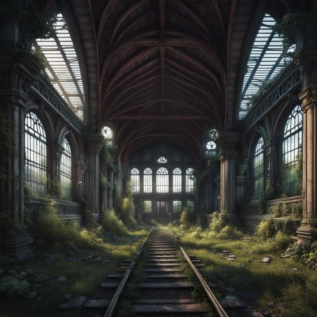 What Once Was Mine - Overgrown Gothic Train Station: Nature'...