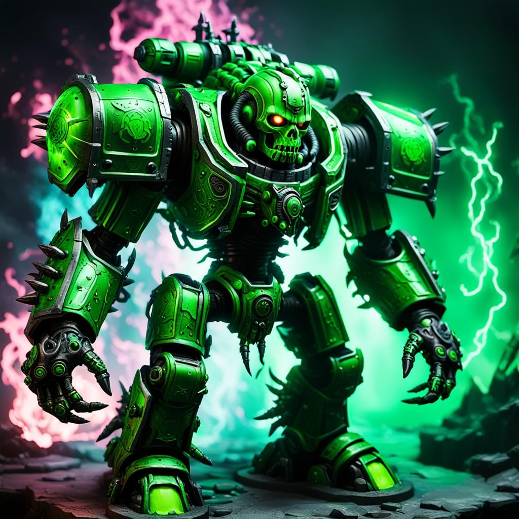 Warhammer 40k Chaos Space Marine Obliterator; Green