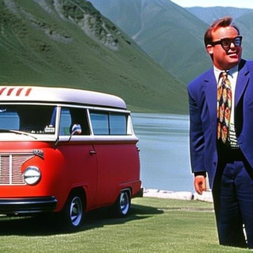 Matt Foley with his van down by the river - AI Generated Artwork ...