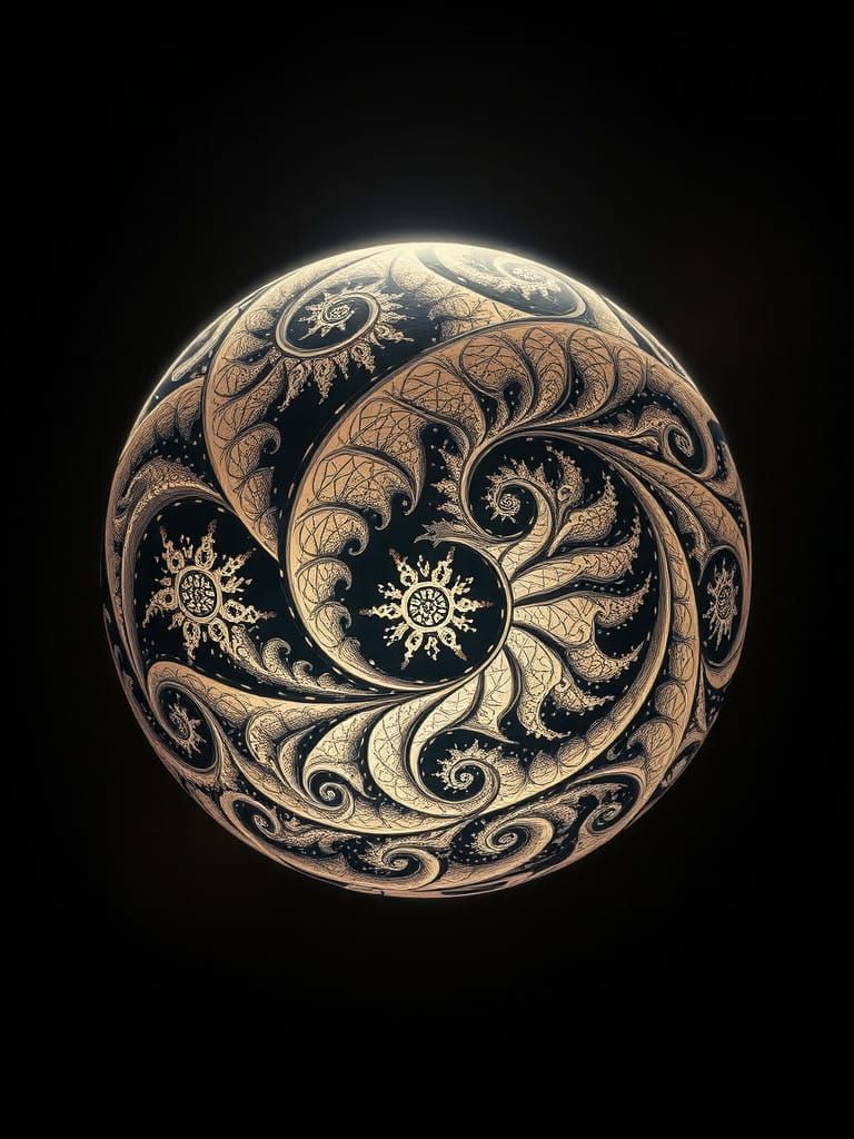 Ethereal Infinity: Glowing Orb in Cosmic Void - AI Art