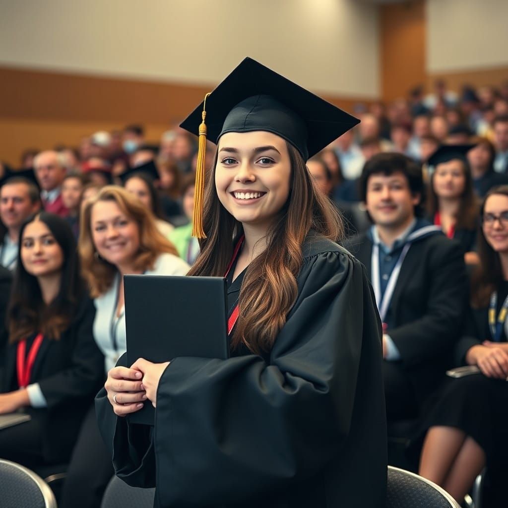 a graduation - High School Graduate Celebrates with Family