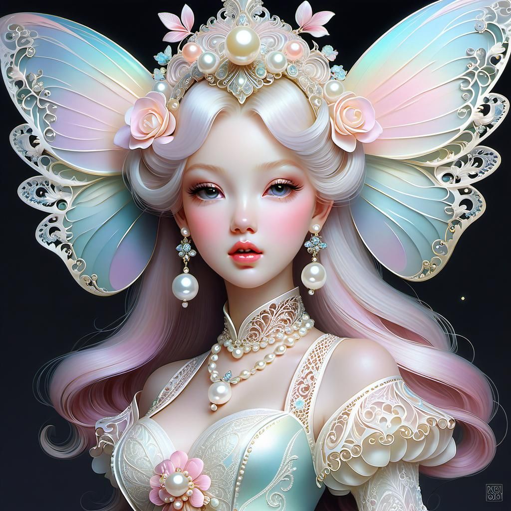 Princess Pearl's Pastel Portrait - AI Generated Artwork - NightCafe Creator