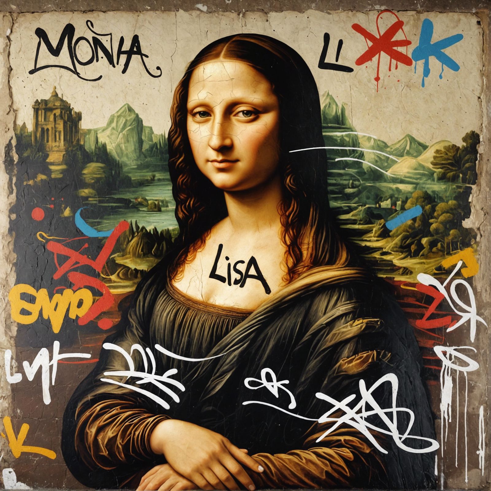 Mona Lisa - Street Art - AI Generated Artwork - NightCafe Creator