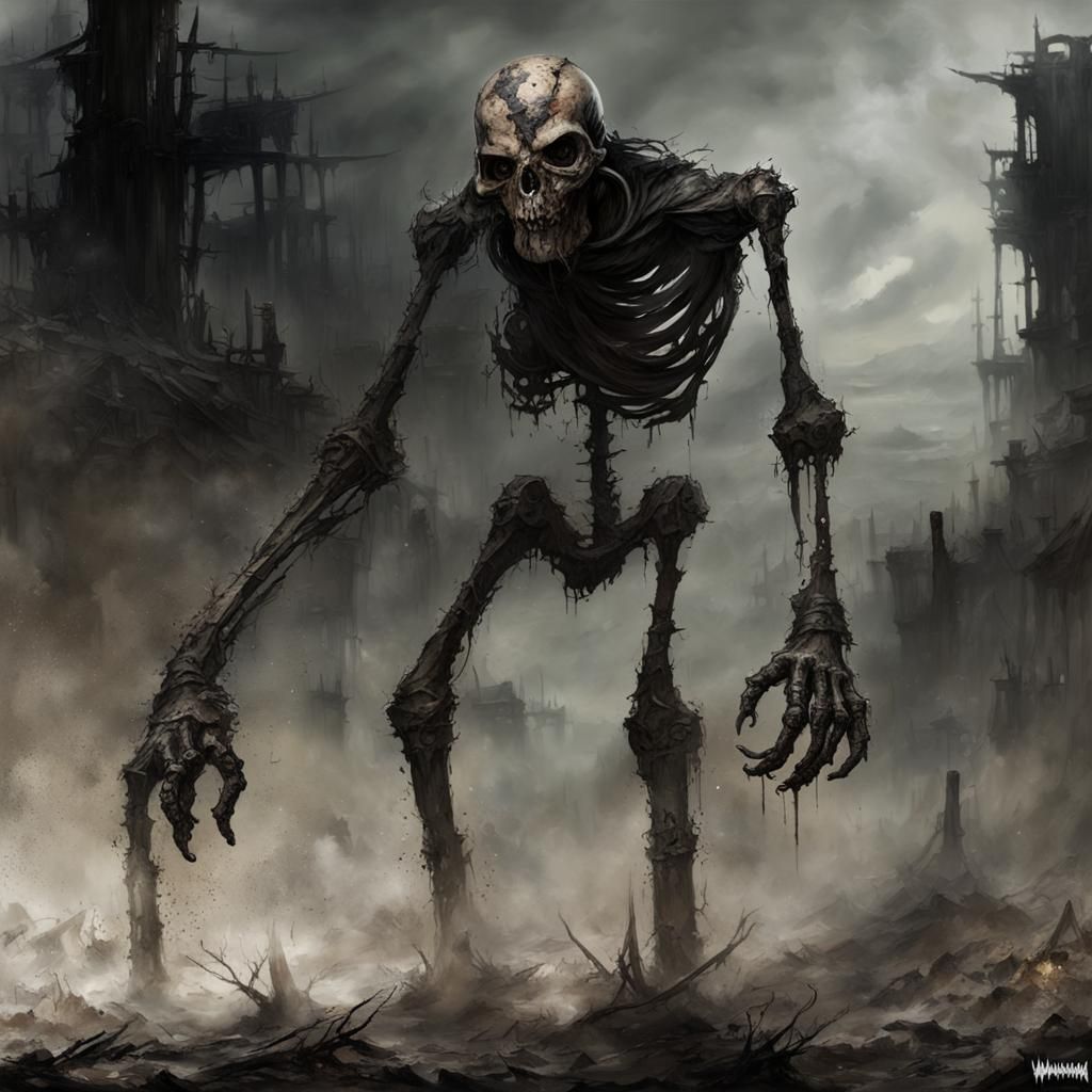 former warrior turned skeleton - AI Generated Artwork - NightCafe Creator