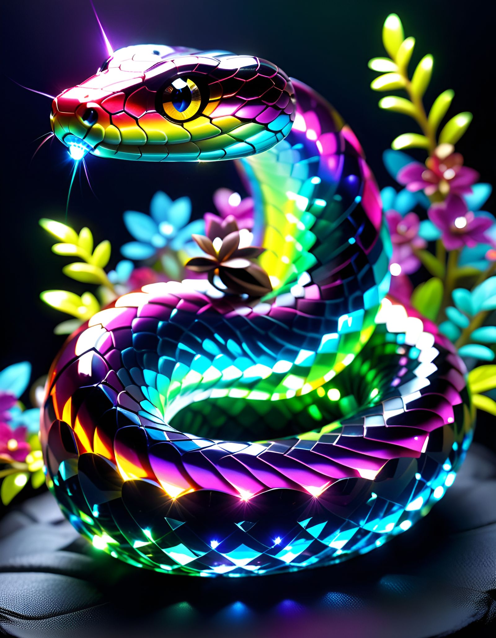 Rainbow Snake - AI Generated Artwork - NightCafe Creator