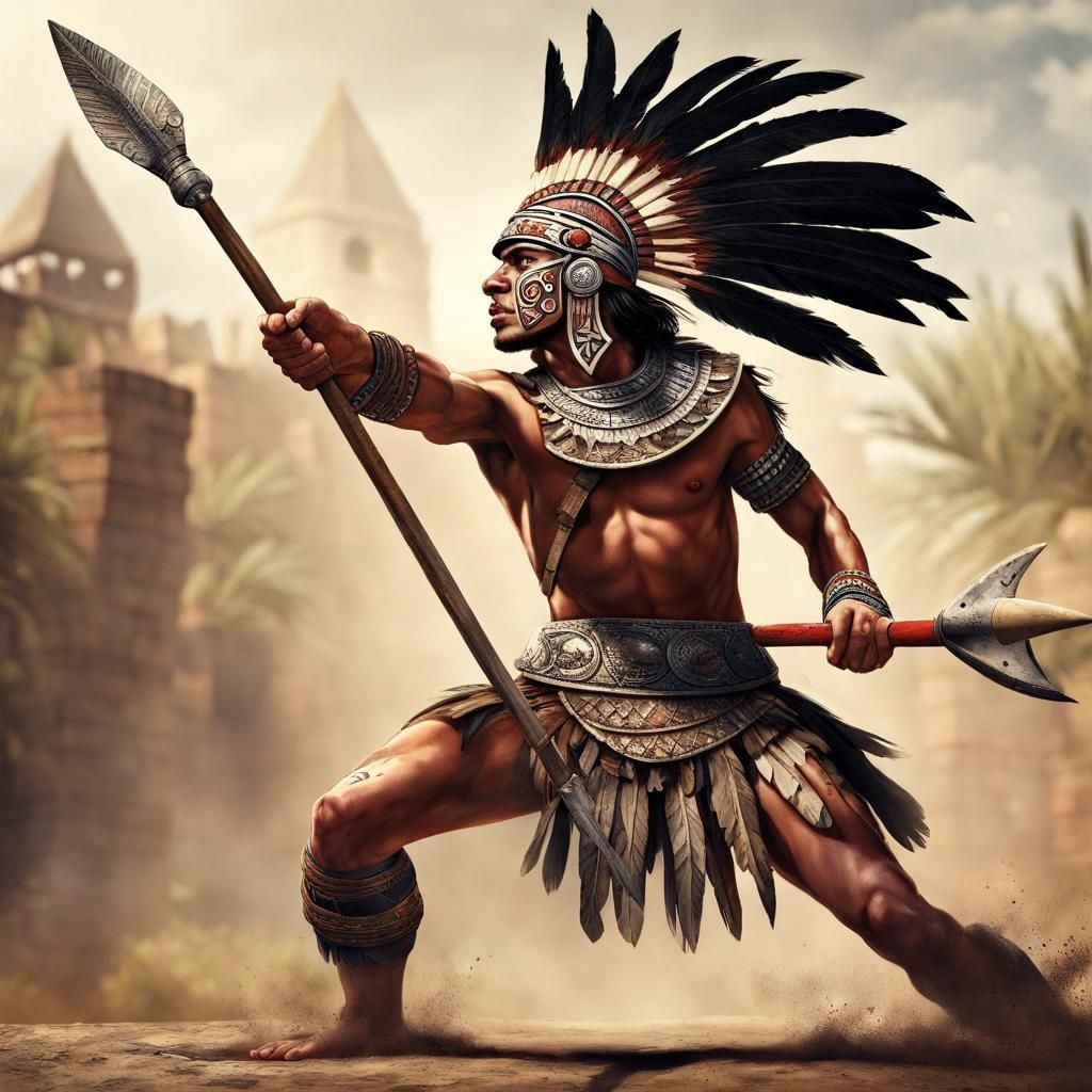 Aztec Elite Javelineer - AI Generated Artwork - NightCafe Creator