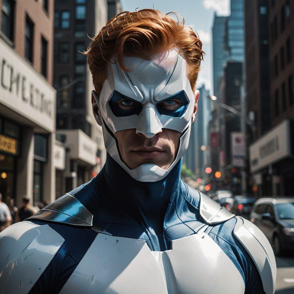 Muscular Canadian Superhero in Bold Cinematic Ligh... - AI Art