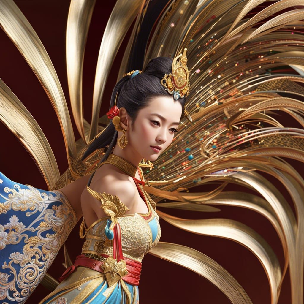 Jiutian Xuannü and the twelve Talismans - AI Generated Artwork - NightCafe Creator