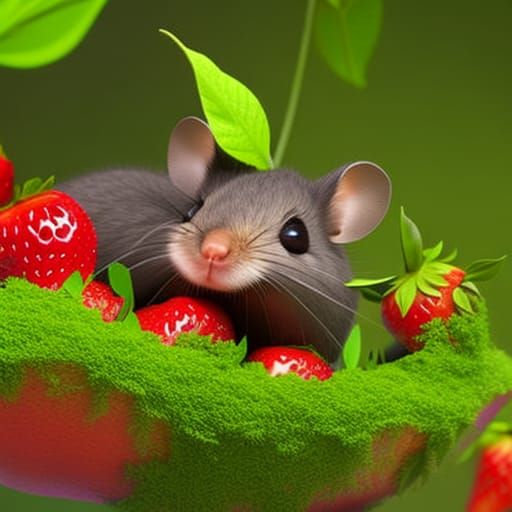 A hyper detailed image of a cute cheeky looking field mouse asleep ...