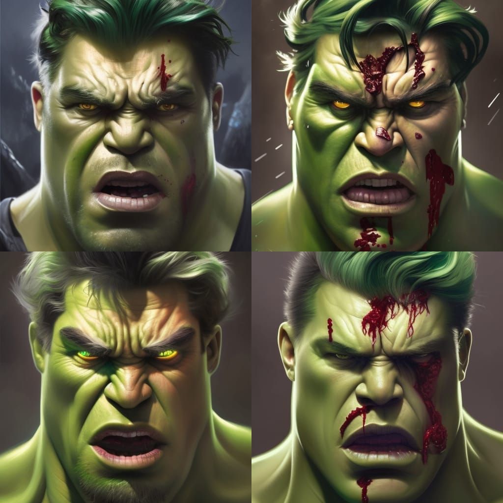 Beat-up Hulk - AI Generated Artwork - NightCafe Creator