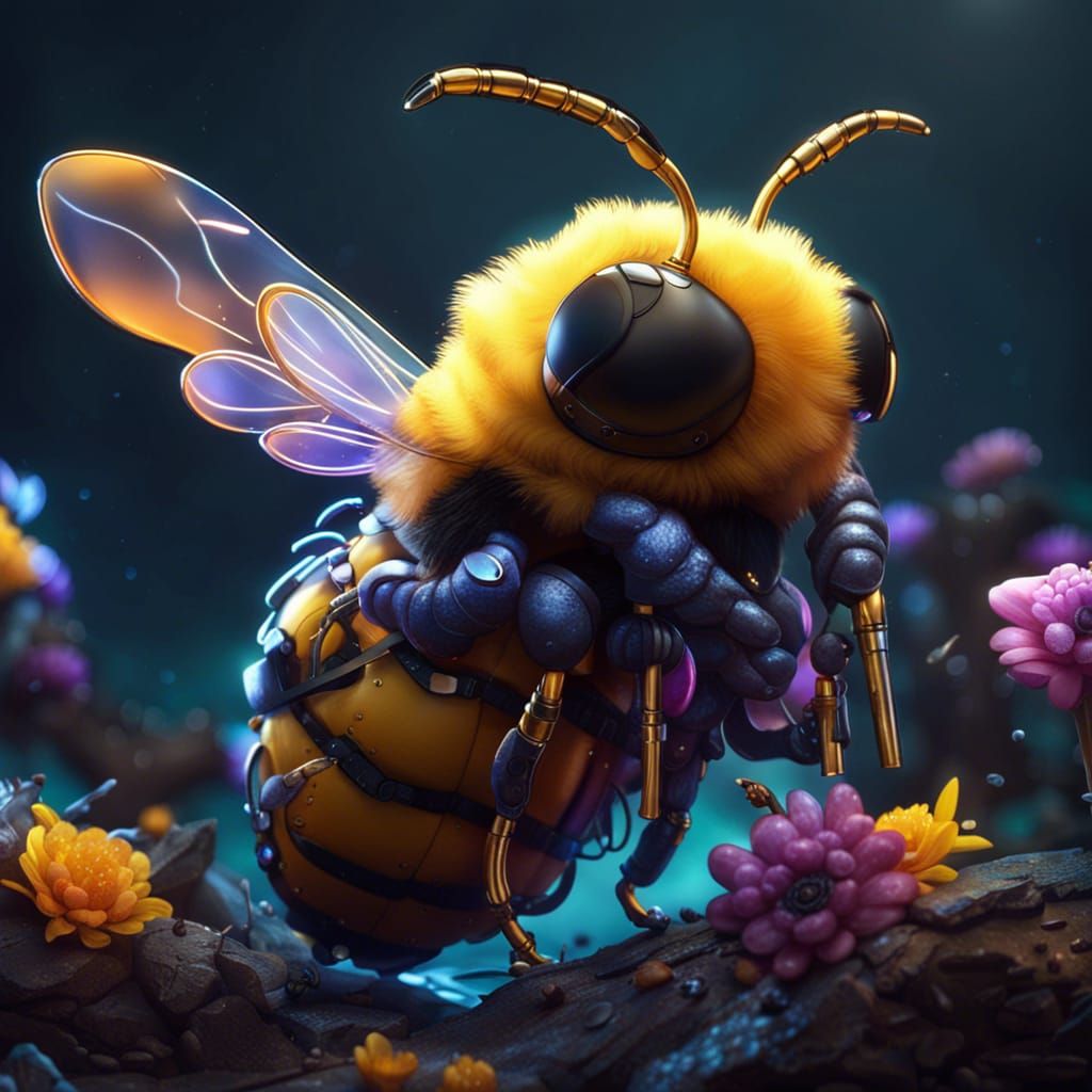 Cute mecha bee - AI Generated Artwork - NightCafe Creator