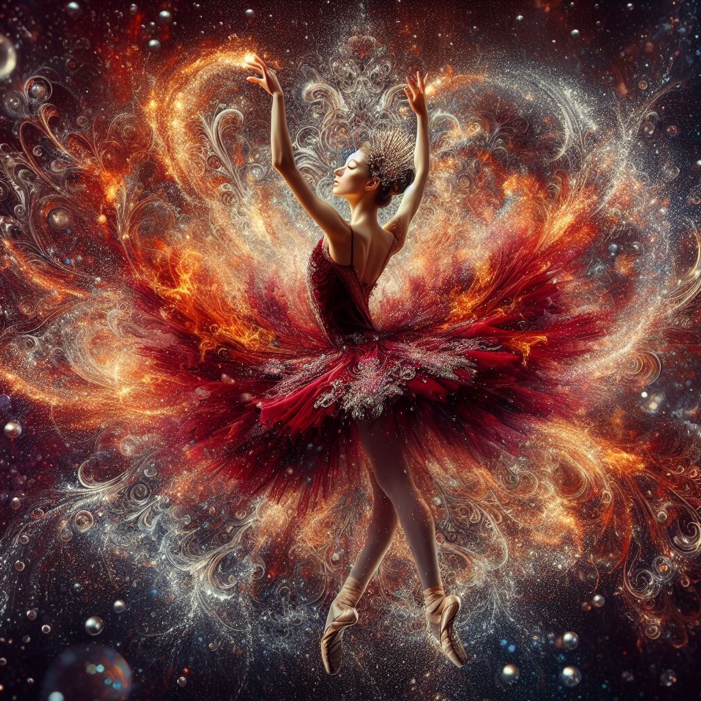 Beautiful Ballerina of Flames and Fire - AI Generated Artwork ...