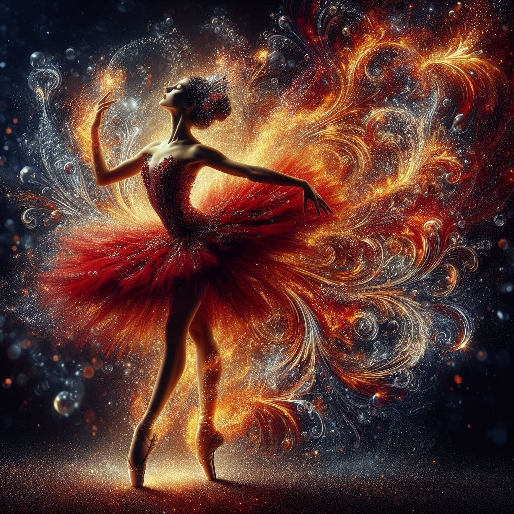 Beautiful Ballerina of Flames and Fire - AI Generated Artwork ...