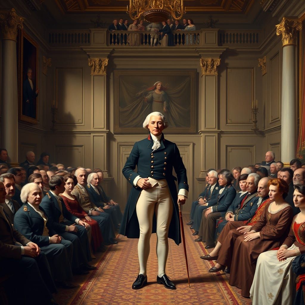 "General George Washington Resigning his Commission", as depicted in ...