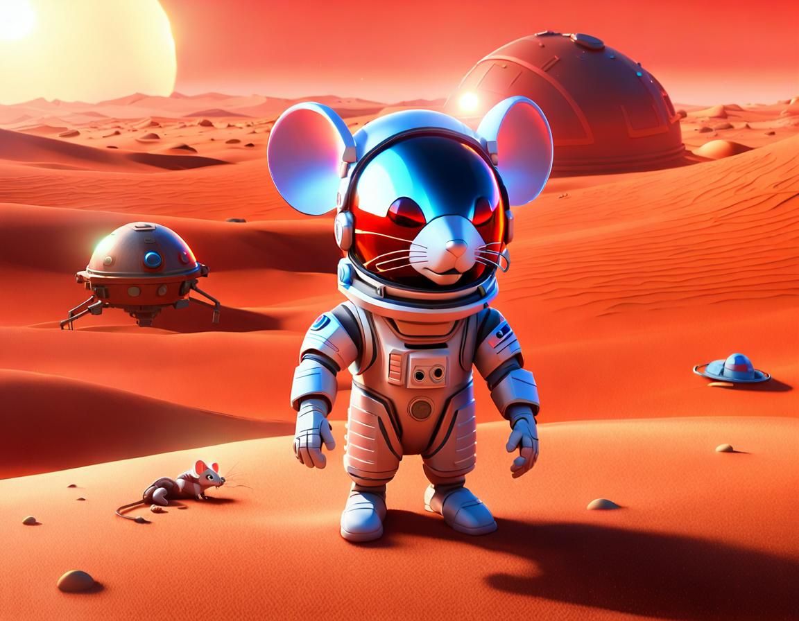 Space Mouse with Mars-mouse :-) - AI Generated Artwork - NightCafe Creator