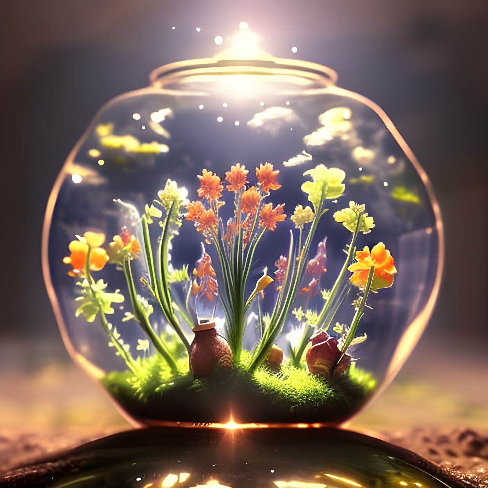 Bottled Garden - AI Generated Artwork - NightCafe Creator