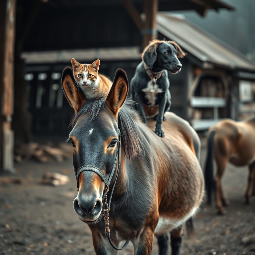 Barnyard Uber - Cinematic Barnyard Scene in Hyperrealistic S...