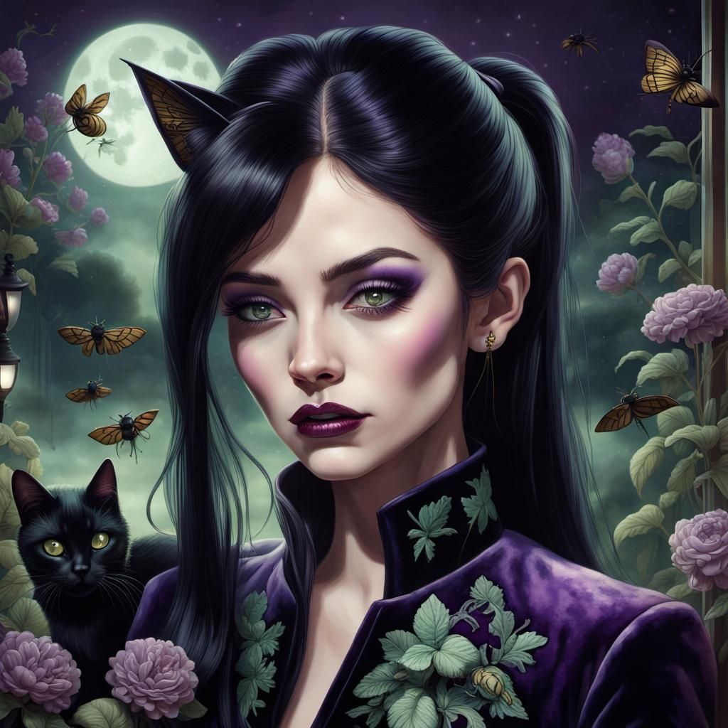 Lady Night Kat 4 - AI Generated Artwork - NightCafe Creator