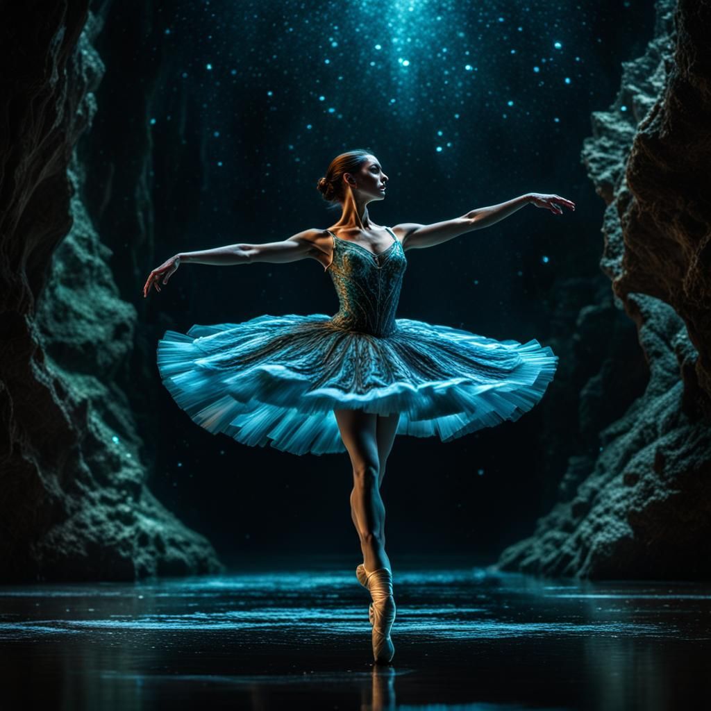 Bioluminescent Ballerina - AI Generated Artwork - NightCafe Creator