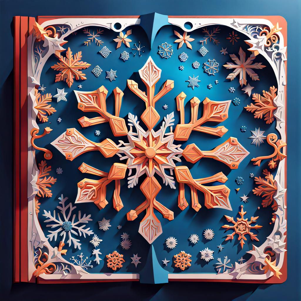 Pop-up Snowflake Book - AI Generated Artwork - NightCafe Creator