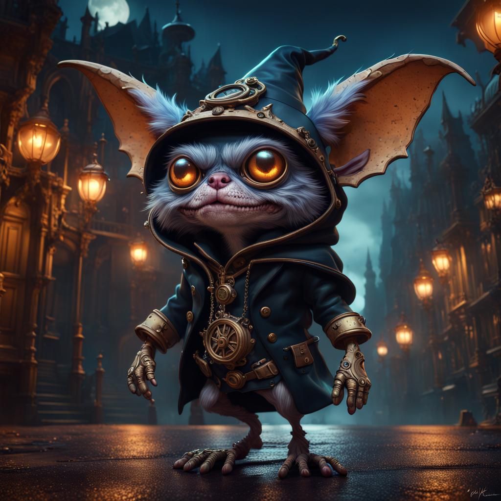 Gremlin at Halloween Night - AI Generated Artwork - NightCafe Creator