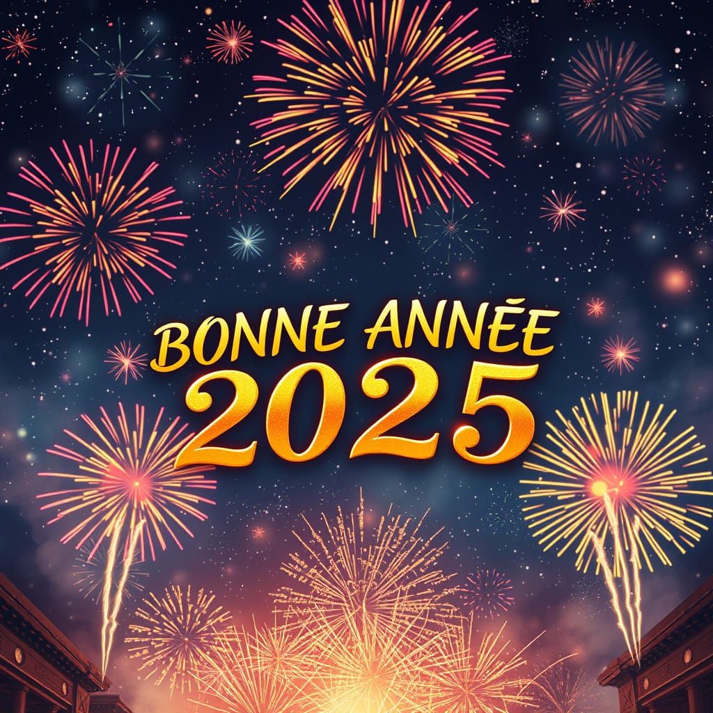 Swirling Fireworks Dance Across Starry Night Sky i... - AI Art