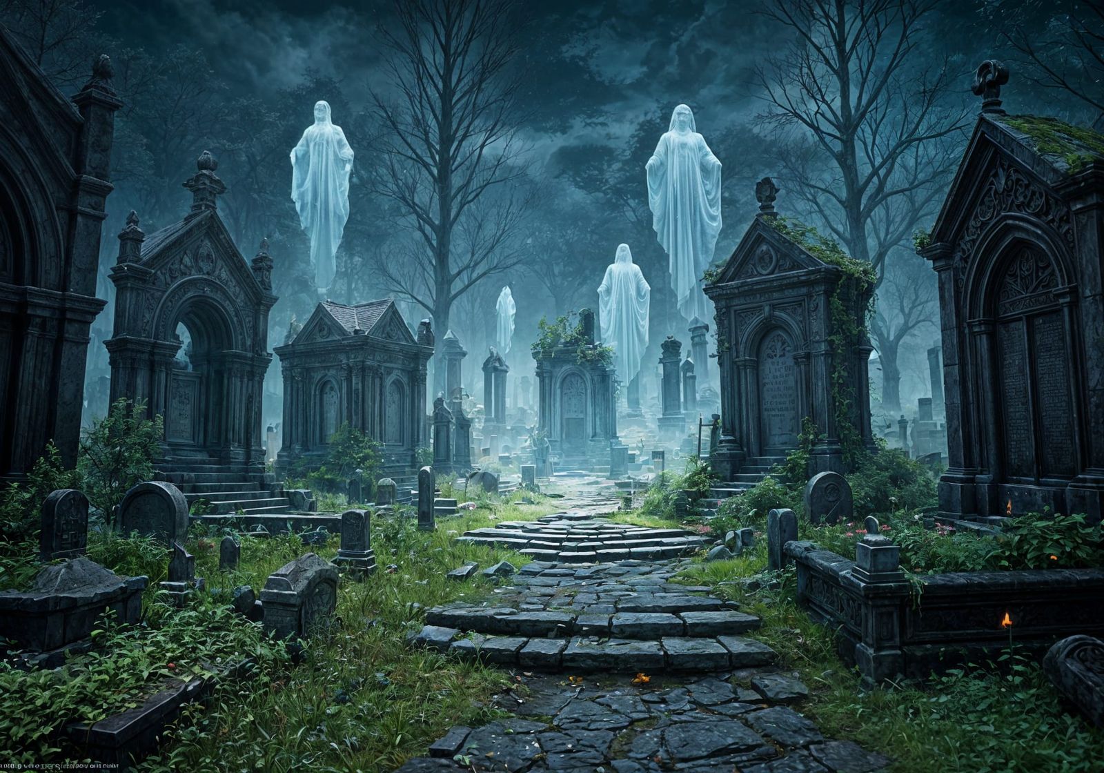 Ghosts in the Abandoned Cemetery - Ethereal Ghosts Emerge fr...