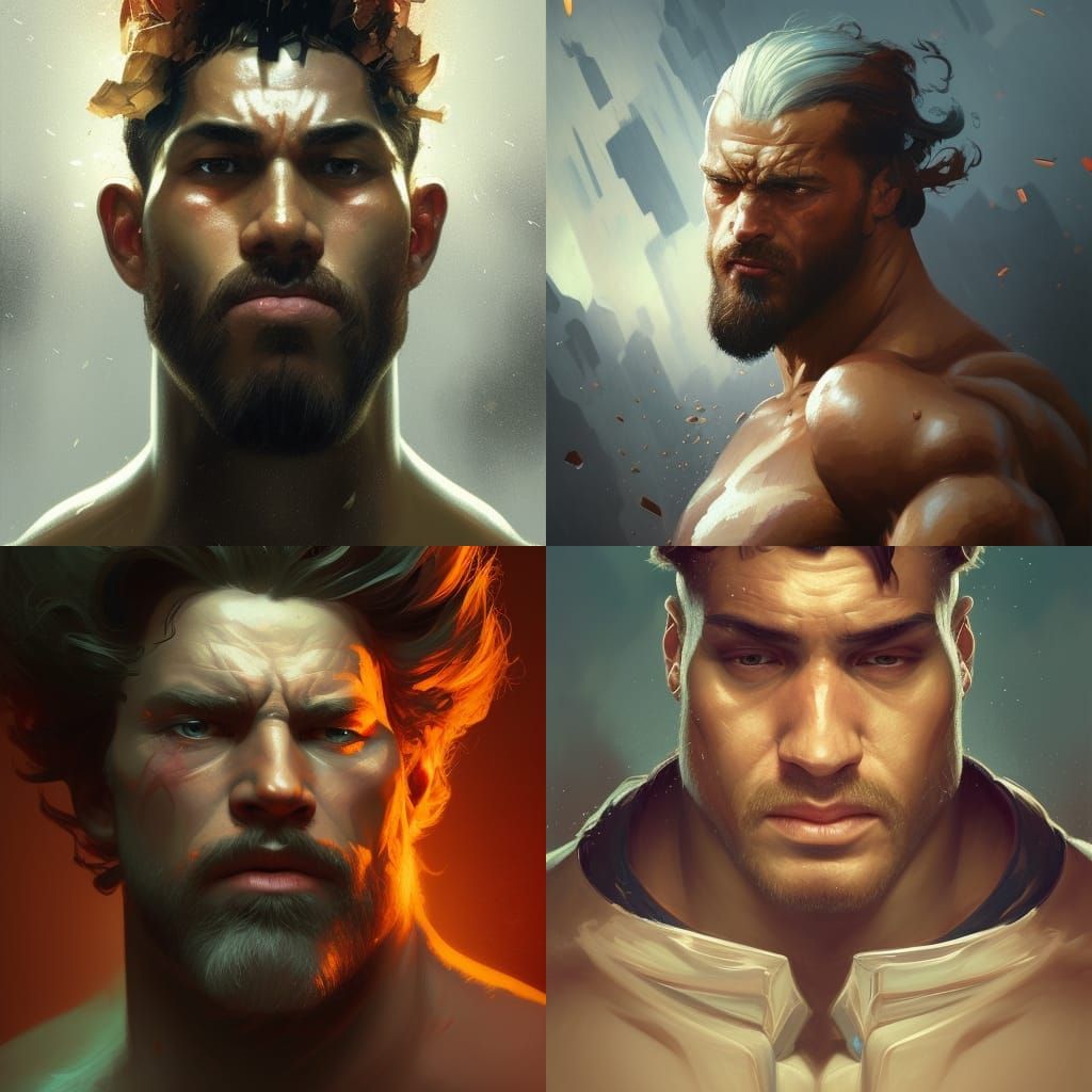 strong man not scared - AI Generated Artwork - NightCafe Creator