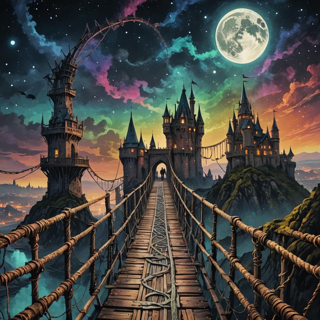 The Braided Bridge to the Castle - AI Generated Artwork - NightCafe Creator