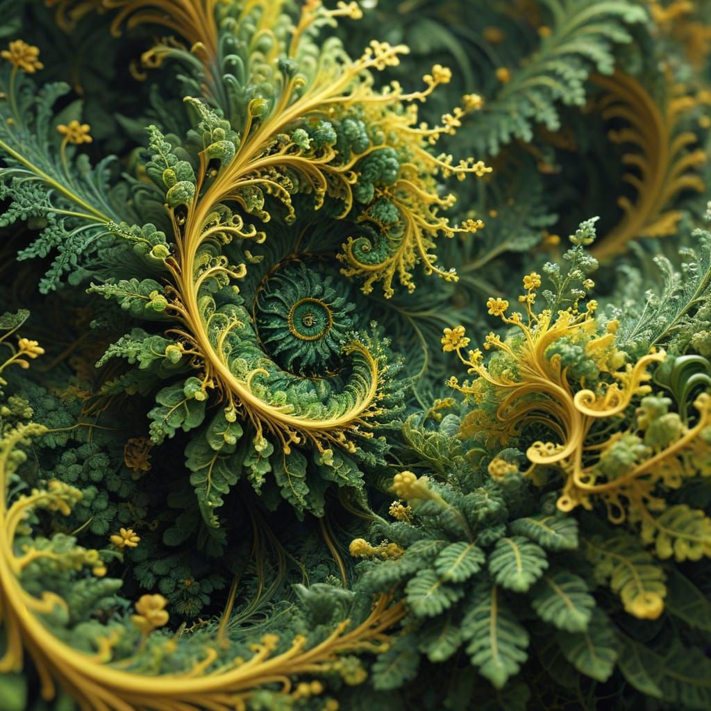 Vibrant Fractal Patterns in Nature - AI Art