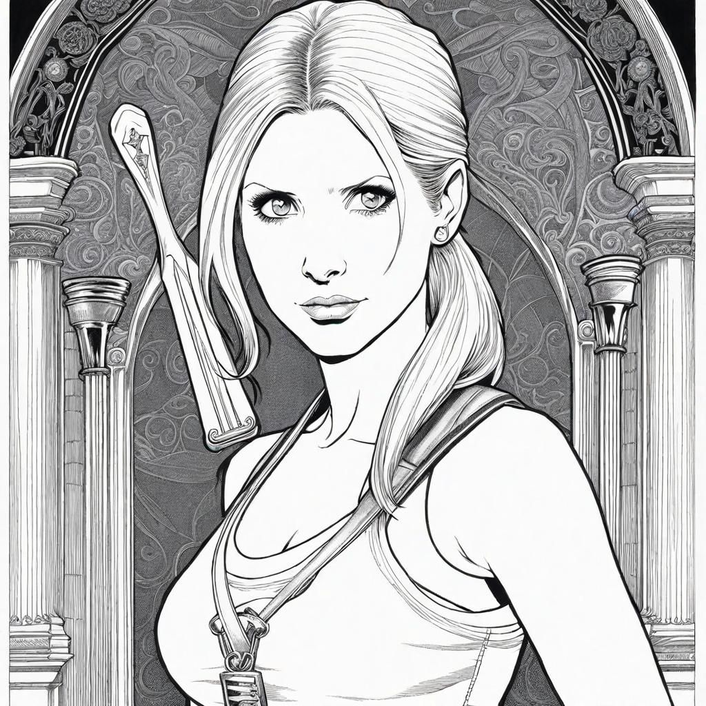 Buffy Summers by Chris Riddell - AI Generated Artwork - NightCafe Creator