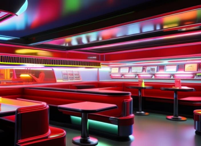 glossy magazine photo of people eating at the "Night Cafe" a1970's ...