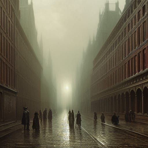 1880s misty London street horror Gustave Doré Greg Rutkowski - AI Generated Artwork - NightCafe ...